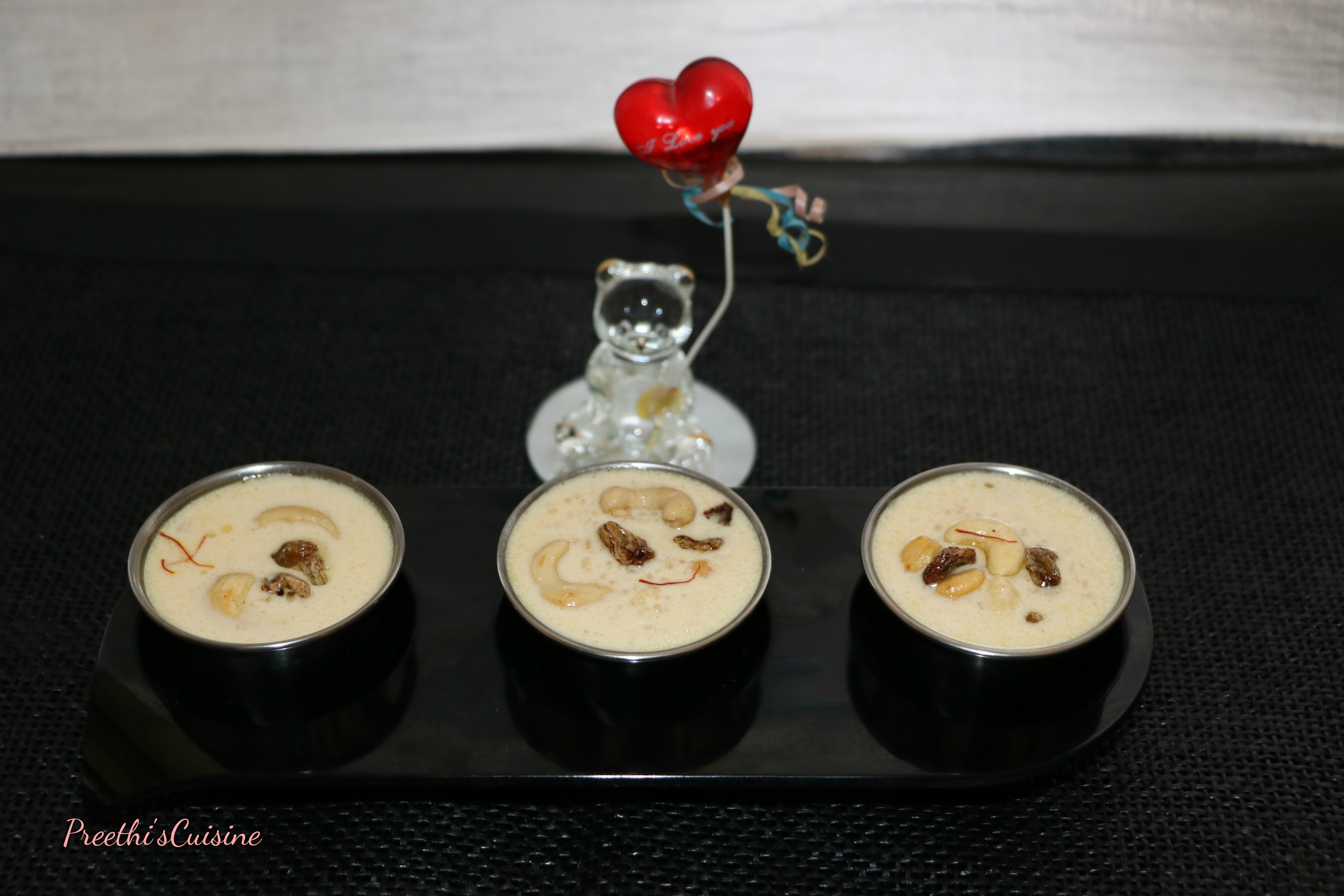 Couscous & Bengal Gram Pudding shots /Couscous & Kadle Bele Payasa ...