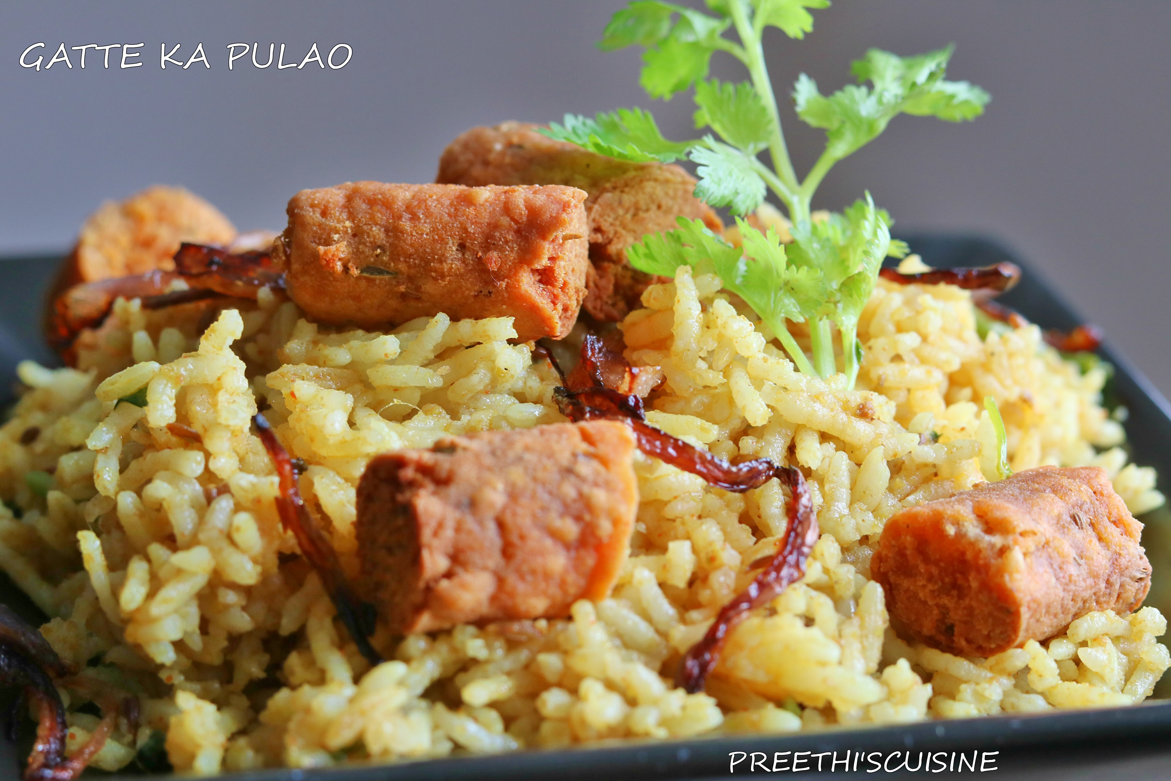 GATTE KA PULAO / GRAM FLOUR DUMPLING PULAO - Preethi's Cuisine