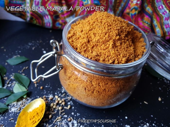 VEGETABLE MASALA POWDER - Preethi's Cuisine
