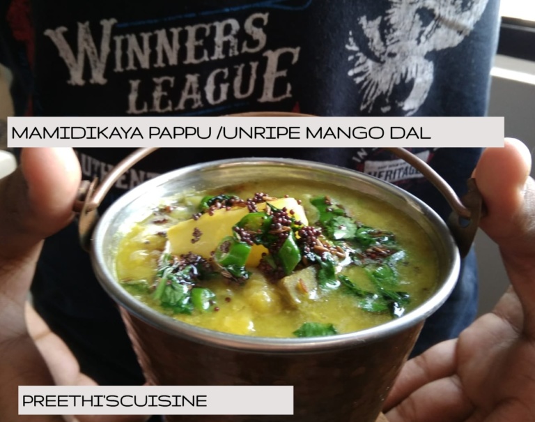 MAMIDIKAYA PAPPU / UNRIPE MANGO DAL - Preethi's Cuisine