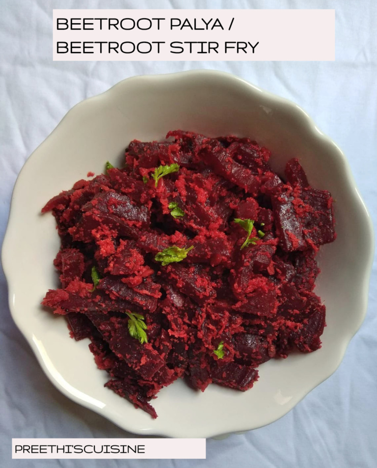 BEETROOT PALYA / STIR FRY - Preethi's Cuisine