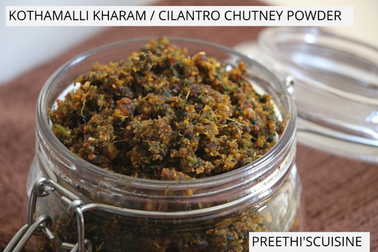 KOTHAMALLI KHARAM / CILANTRO CHUTNEY POWDER - Preethi's Cuisine