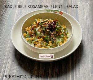 KADLE BELE KOSAMBARI / LENTIL SALAD - Preethi's Cuisine
