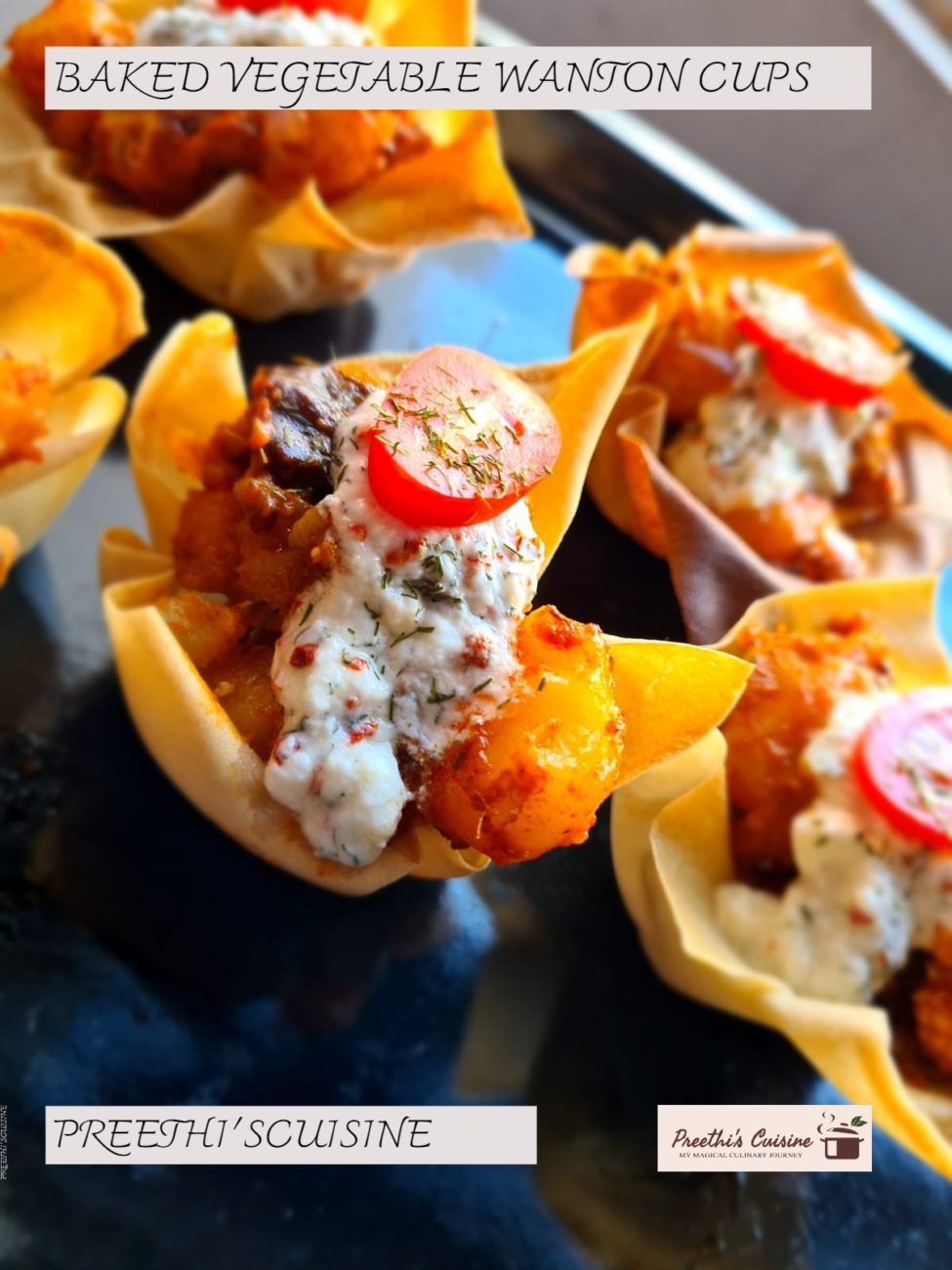 BAKED VEGETABLE WANTON CUPS - Preethi's Cuisine
