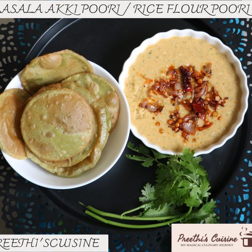 MASALA AKKI POORI / RICE FLOUR POORI - Preethi's Cuisine