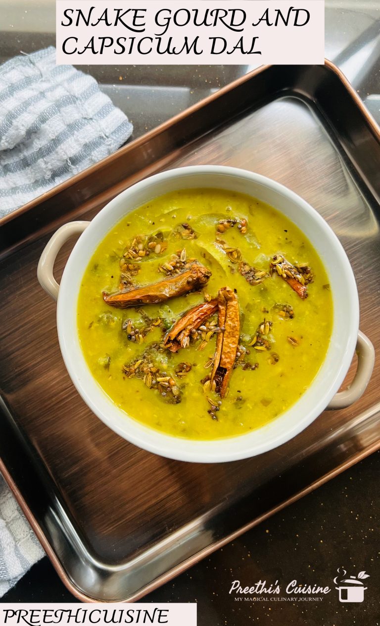 SNAKE GOURD AND CAPSICUM DAL - Preethi's Cuisine